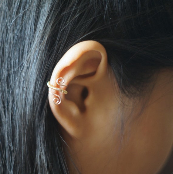 65no Piercing Cute Ear Cuff rose Gold. Minimalist Ear Cuff - Etsy
