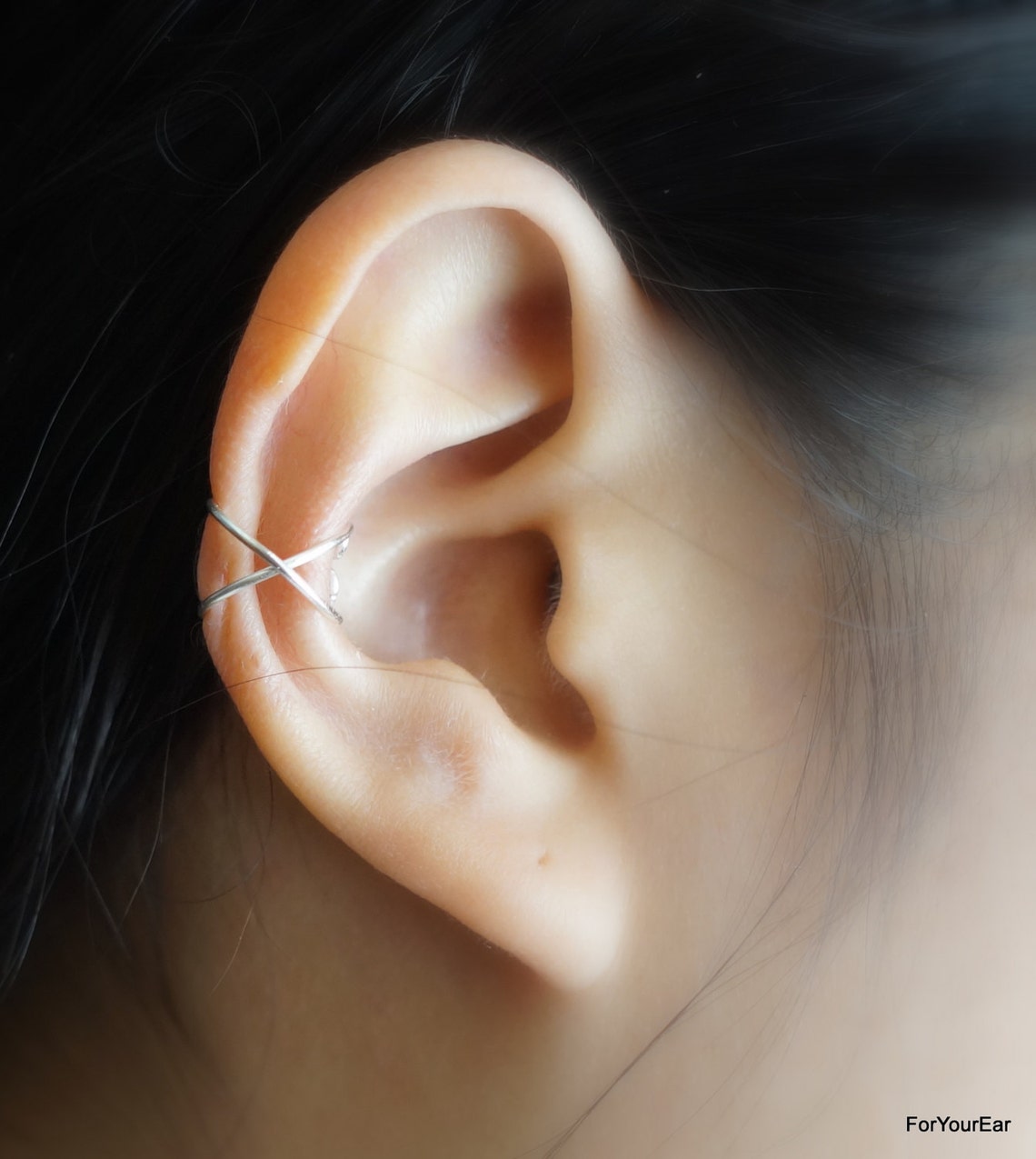 118 No Piercing Criss Cross Ear Cuff. Sterling Silver Ear - Etsy