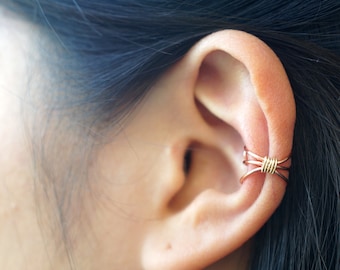 109simple Three Lines Non Pierced Ear Cuff antique Copper | Etsy