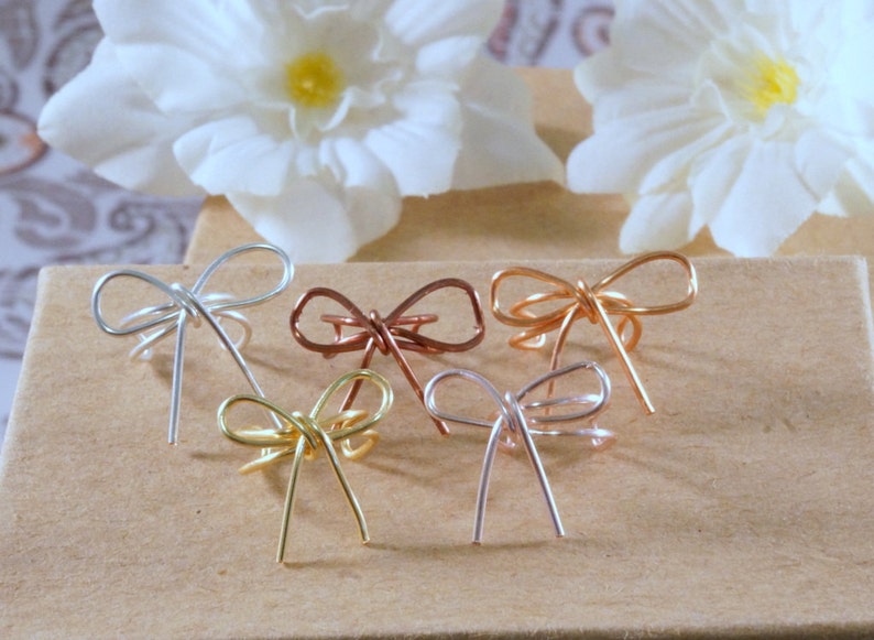 75)non Pierced Cute Bow Ear Cuff. Minimalist Ear Cuff. Simple Earring ...