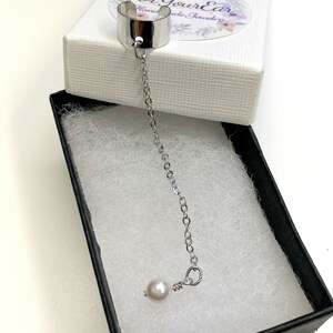 103)no Piercing Ear Cuff and Dangle Pearl Ear Cuff. Minimalist Chain ...