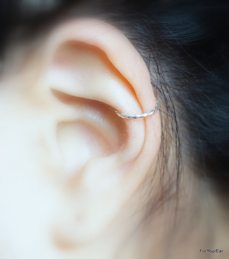 189 No Piercing Sterling Silver Twisted Wire Ear Cuff - Etsy