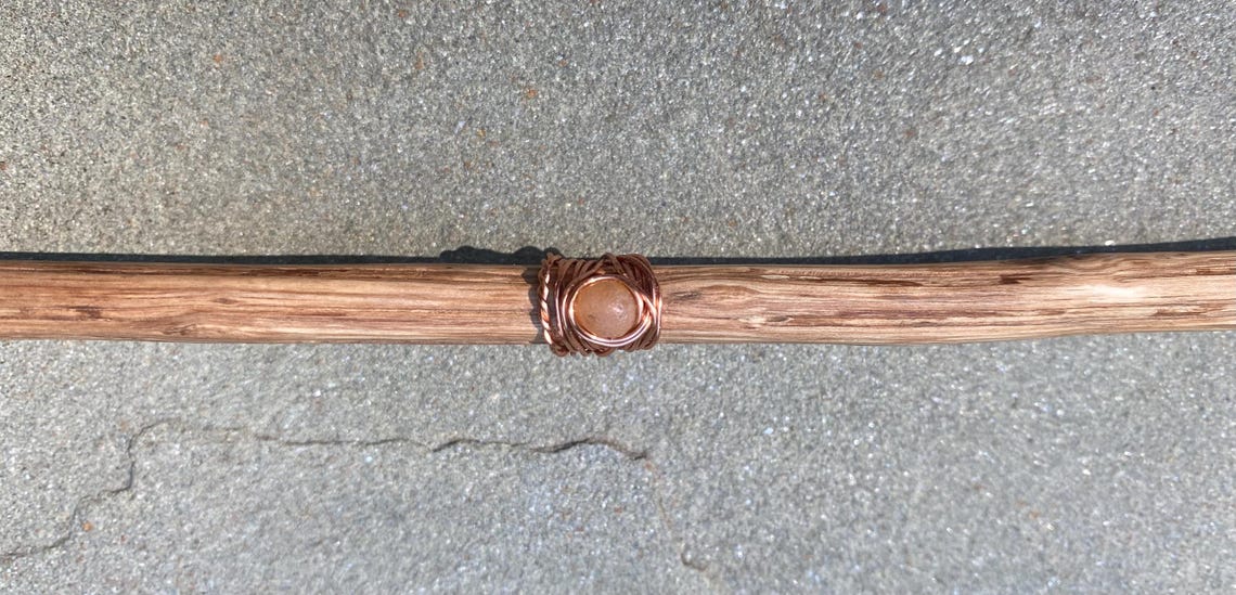 Ceremonial Shaman Energy Wand Handmade Wood Oak Quartz Prehnite Copper ...