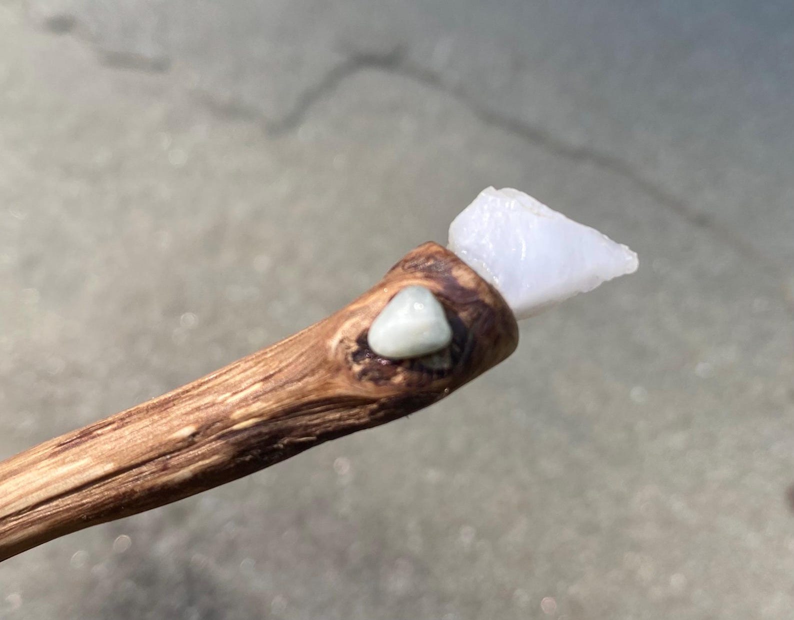 Ceremonial Shaman Energy Wand Handmade Wood Oak Quartz Prehnite Copper ...