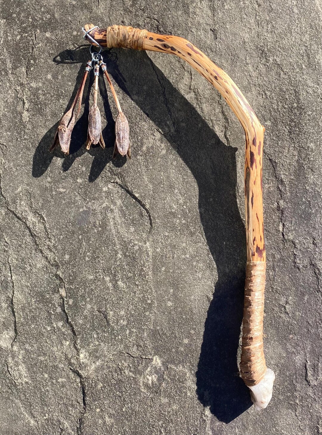 Ceremonial Shaman Rattle Sistrum Handmade Mountain Laurel Tulip Poplar ...