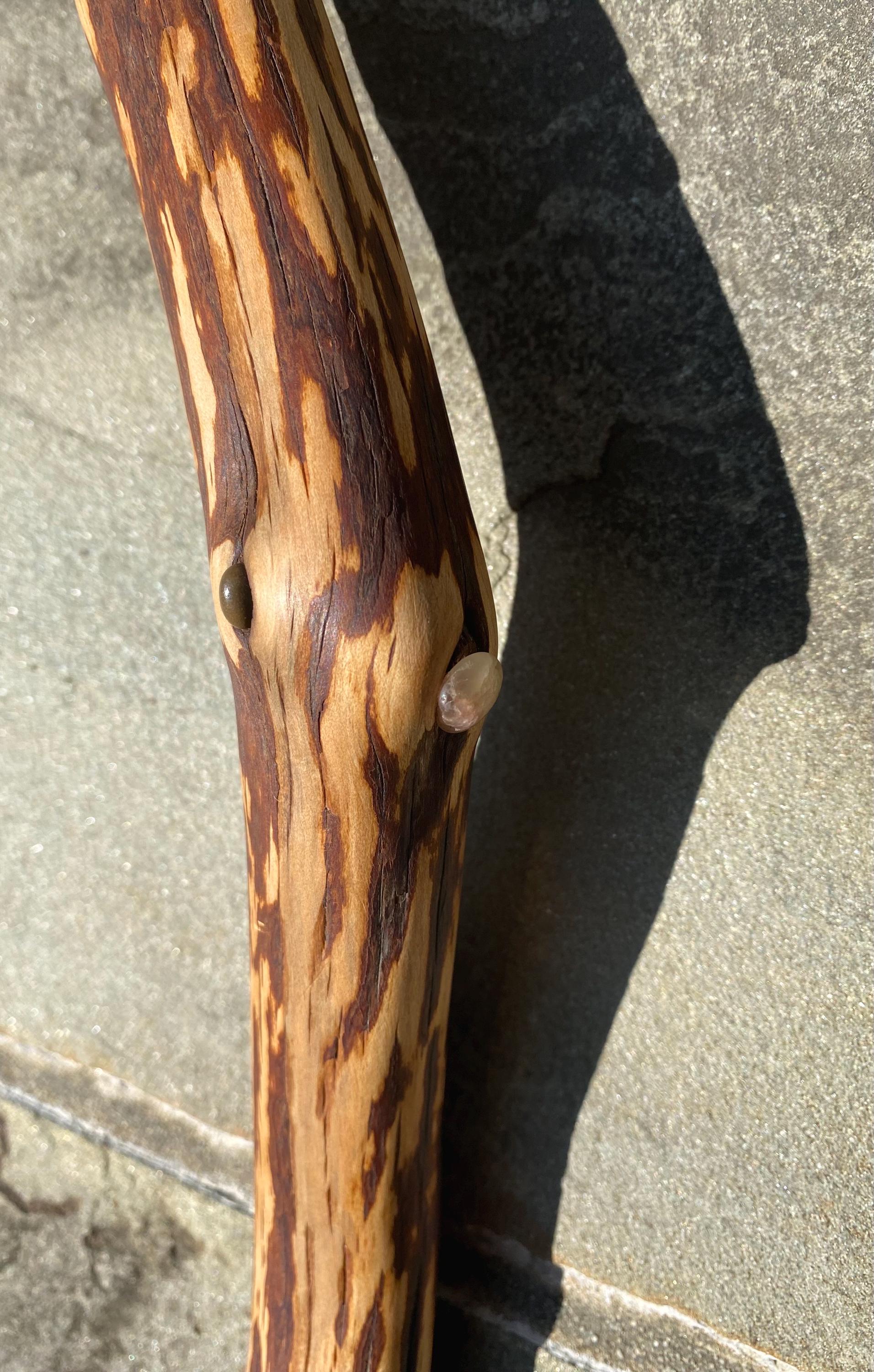 Curved Ceremonial Shaman Scepter Handmade Wood Quartz Epidote Magic - Etsy