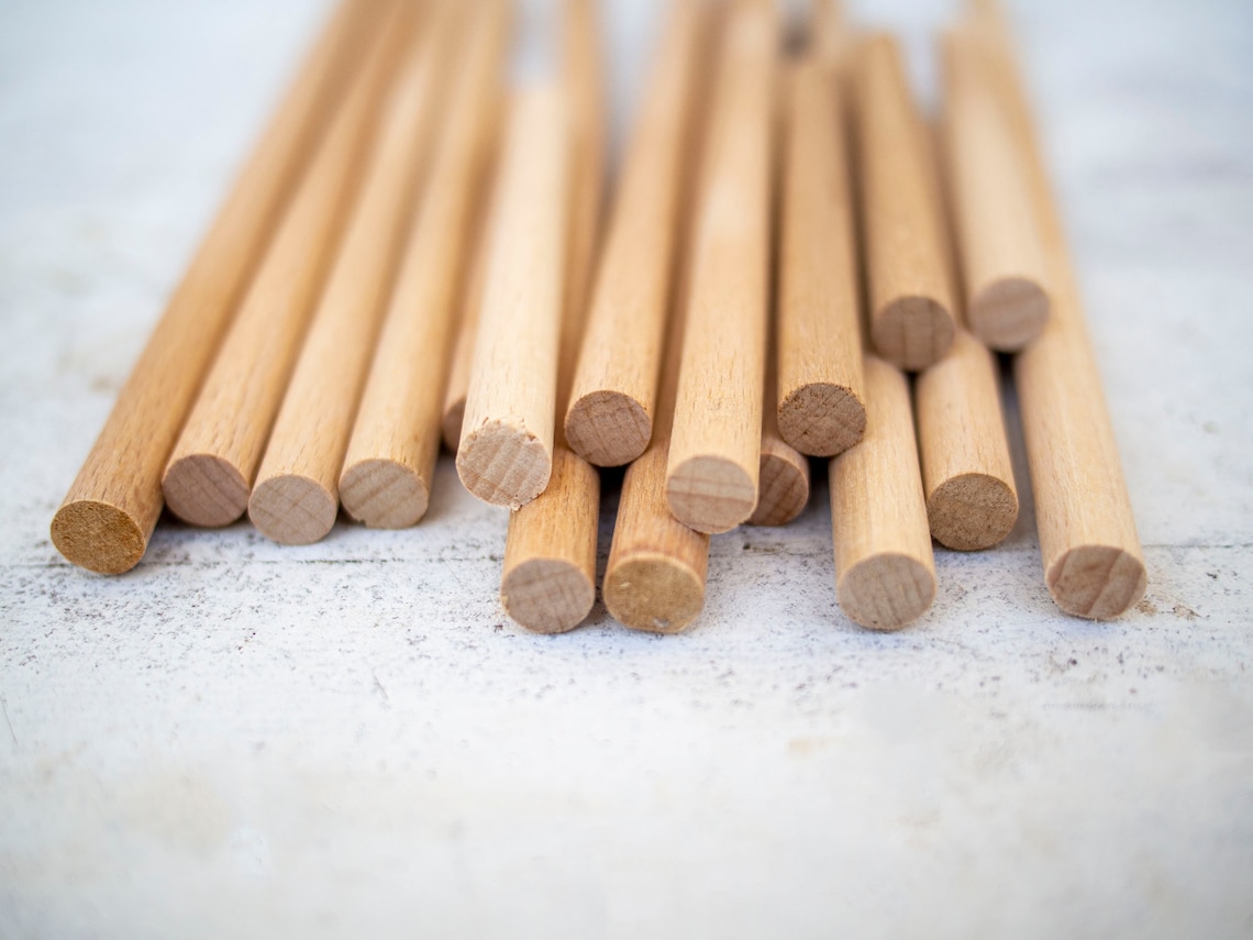 10mm Round Wooden Sticks wood Dowel Sticks Unfinished Natural - Etsy