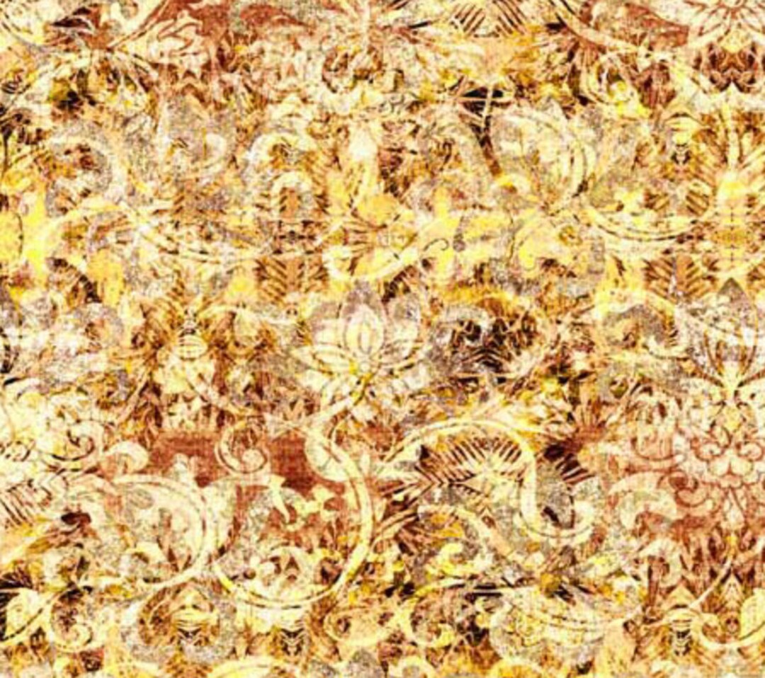 Floral Scroll, Yellow - Etsy