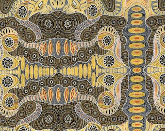 Kangaroo Path Yellow, an Authentic Aboriginal Fabric - Etsy
