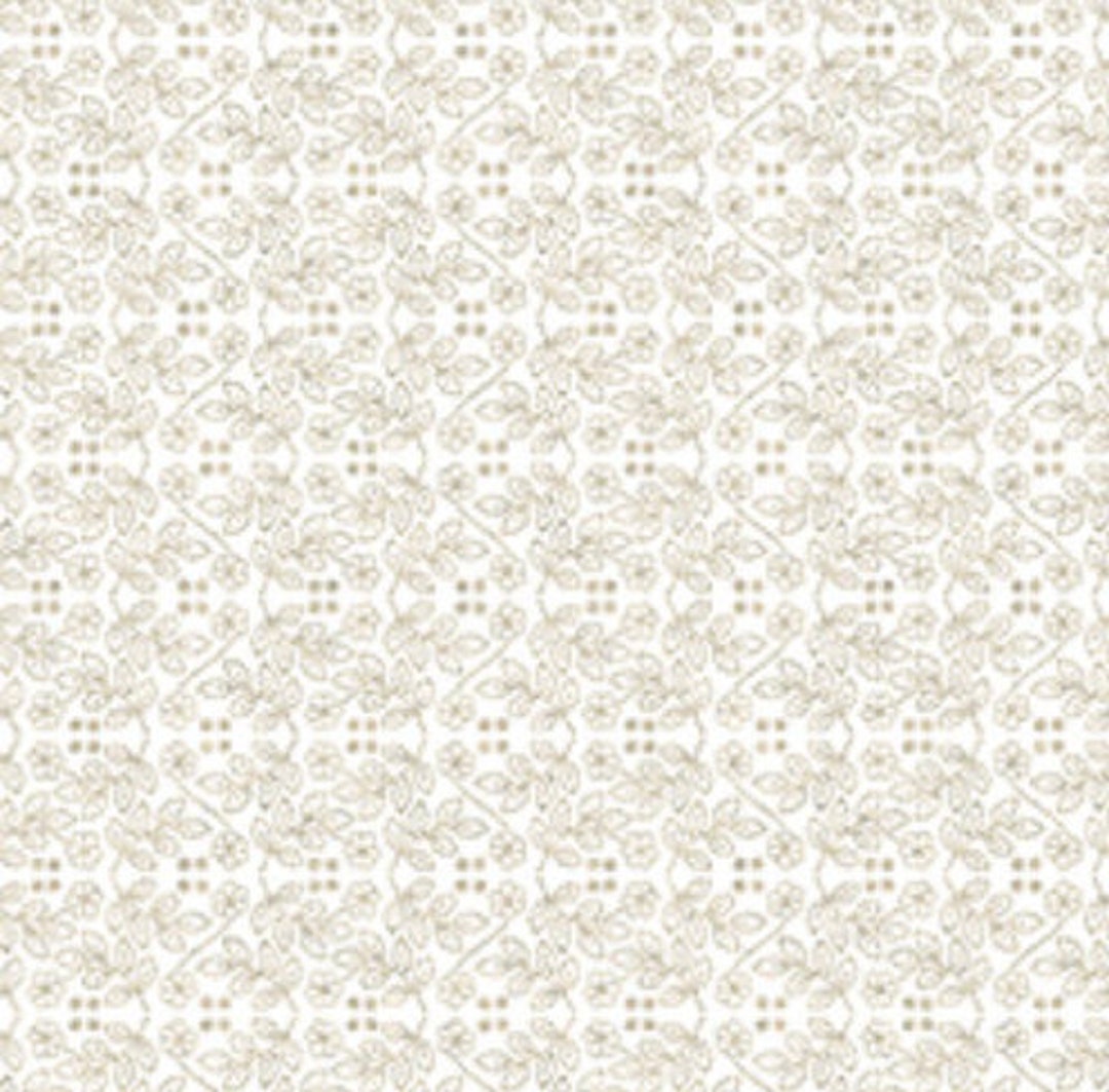 Tiny Stitches, Cream on White - Etsy