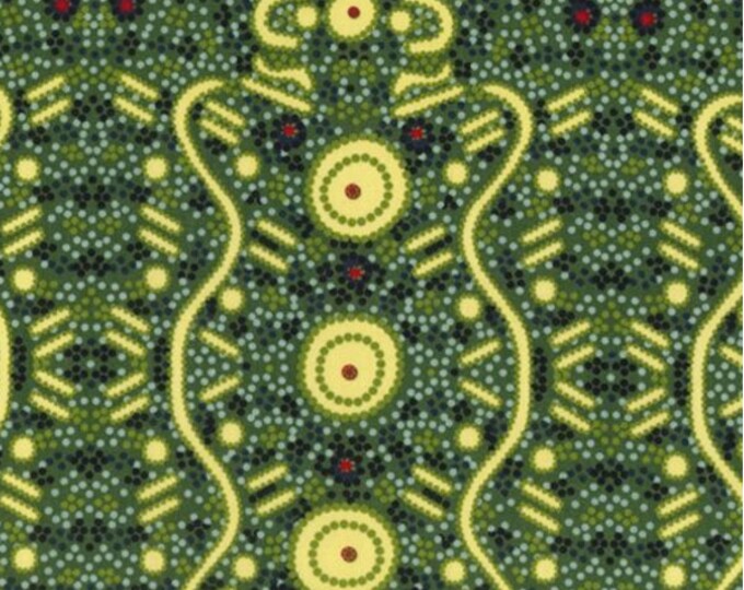 Water Dreaming Green, an Authentic Aboriginal Fabric - Etsy