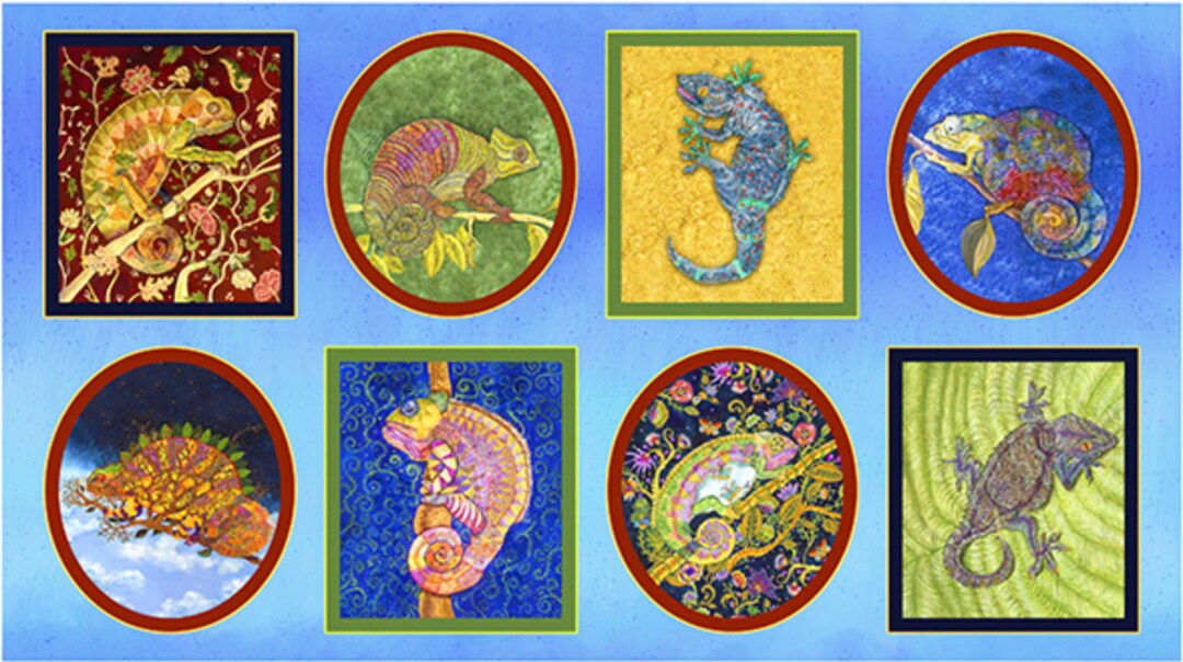 Colorful Chameleons Panel - Etsy