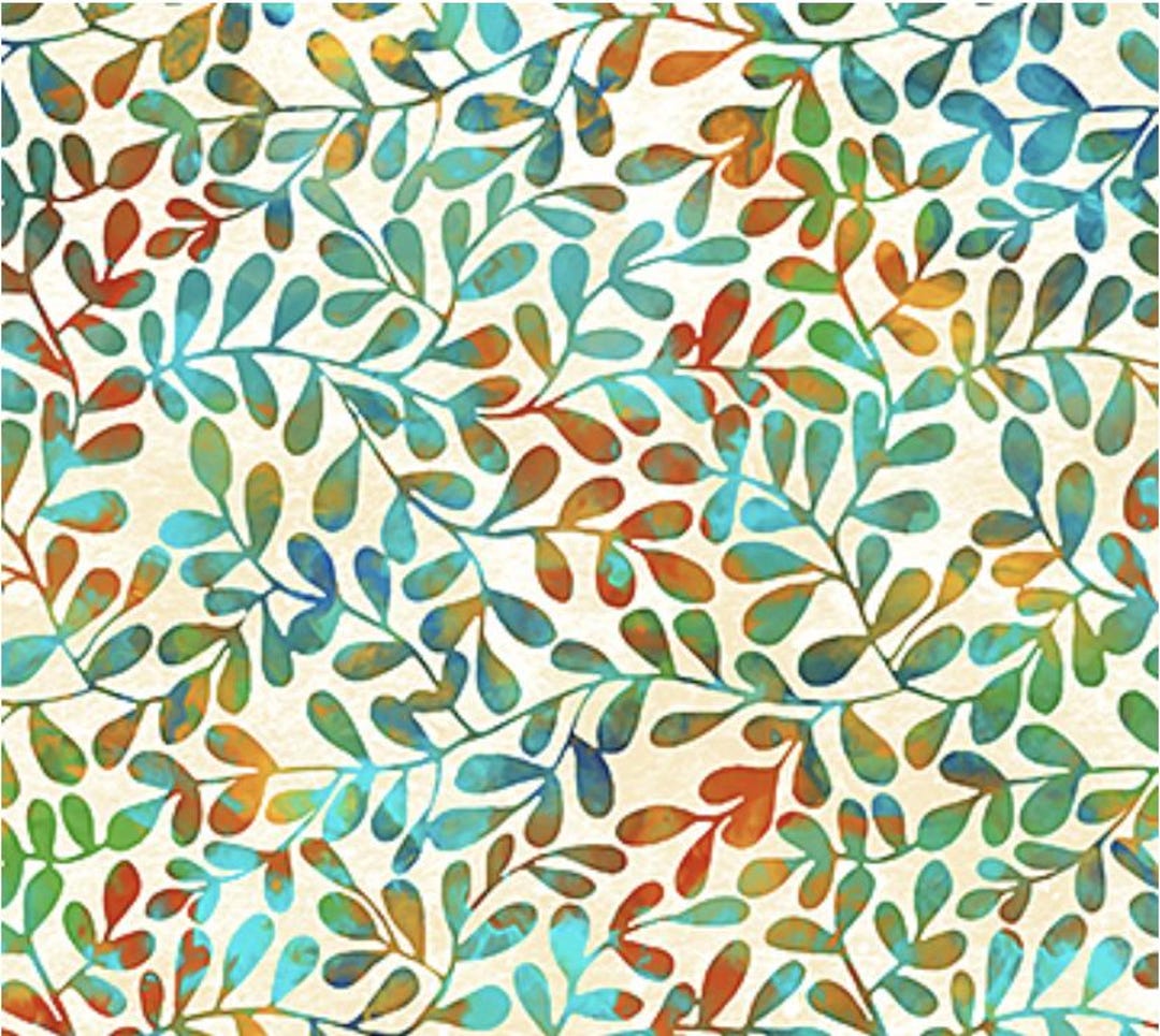 Boho Blooms, Leaves on Cream - Etsy