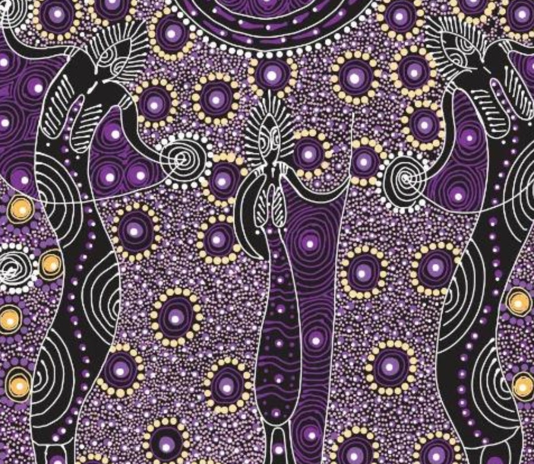Dancing Spirit Purple, an Authentic Aboriginal Fabric - Etsy