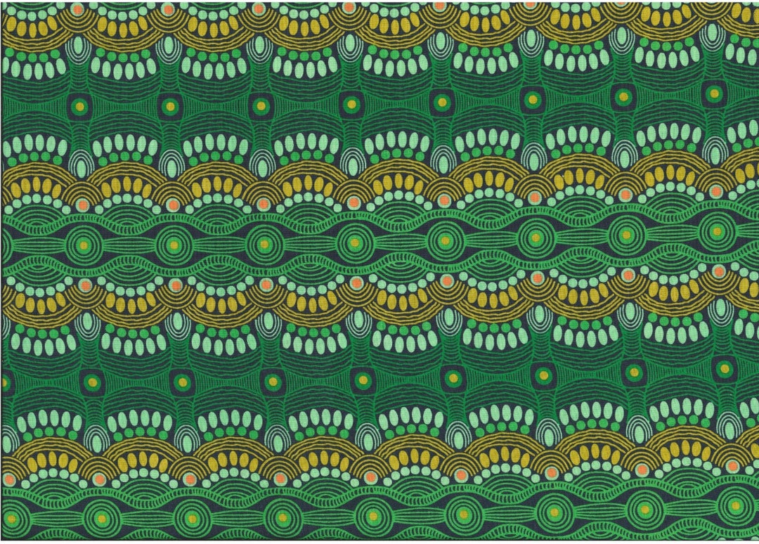 Desert Flora, Green, Authentic Aboriginal Fabric - Etsy