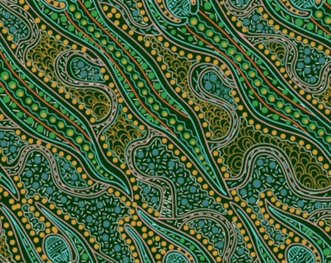 Spirit Dreaming Green, an Authentic Aboriginal Fabric - Etsy