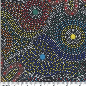 Woman Dancing, Yellow, an Authentic Aboriginal Fabric - Etsy