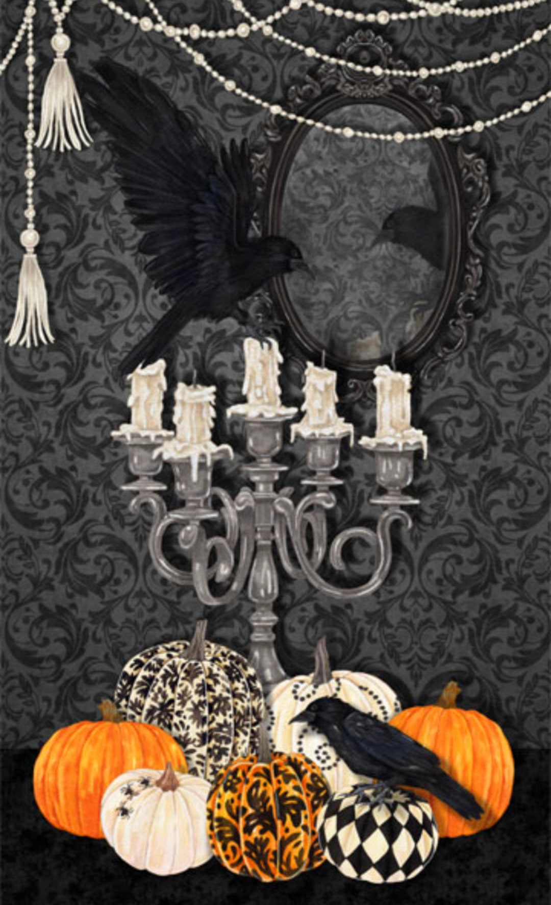 Candelabra and Crows Panel - Etsy