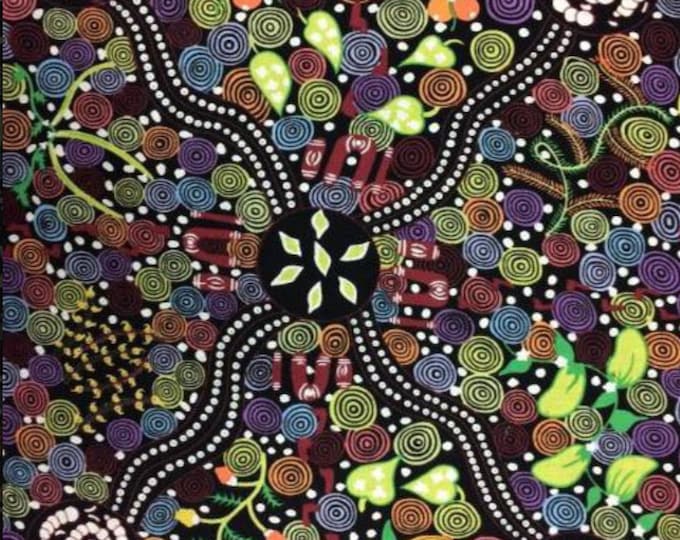 Corroboree Black, by Donna Mcnamara, an Authentic Aboriginal Fabric - Etsy