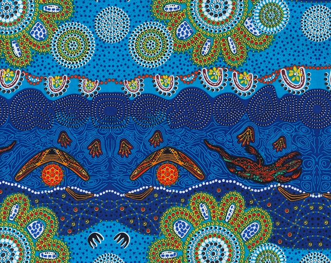 Home Country, Blue, an Authentic Aboriginal Fabric - Etsy