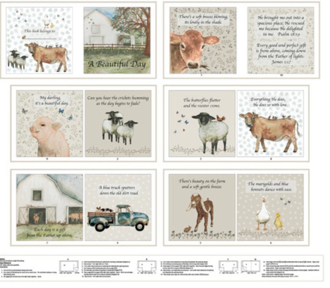 Religious Farm Animal Soft Book Panel - Etsy