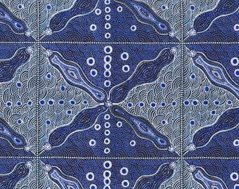 Home Country, Blue, an Authentic Aboriginal Fabric - Etsy