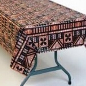 One Dozen (12) Hawaiian Tapa Print Plastic Tablecloths Table Covers ...