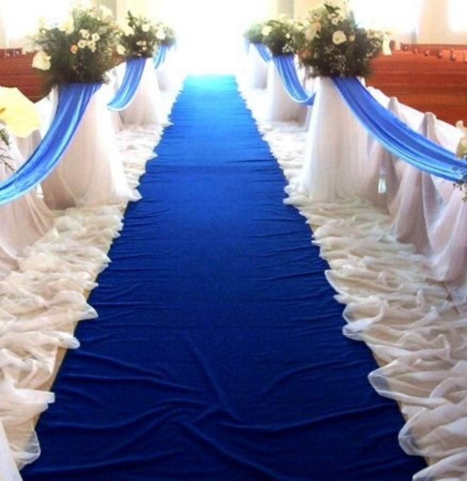 Royal Blue Aisle & Event Runner ~ 100 Ft L X 38 in W Puncture Resistant ...