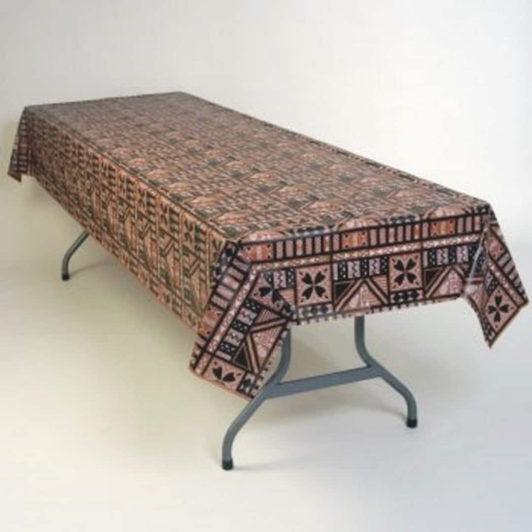 One Dozen (12) Hawaiian Tapa Print Plastic Tablecloths Table Covers ...