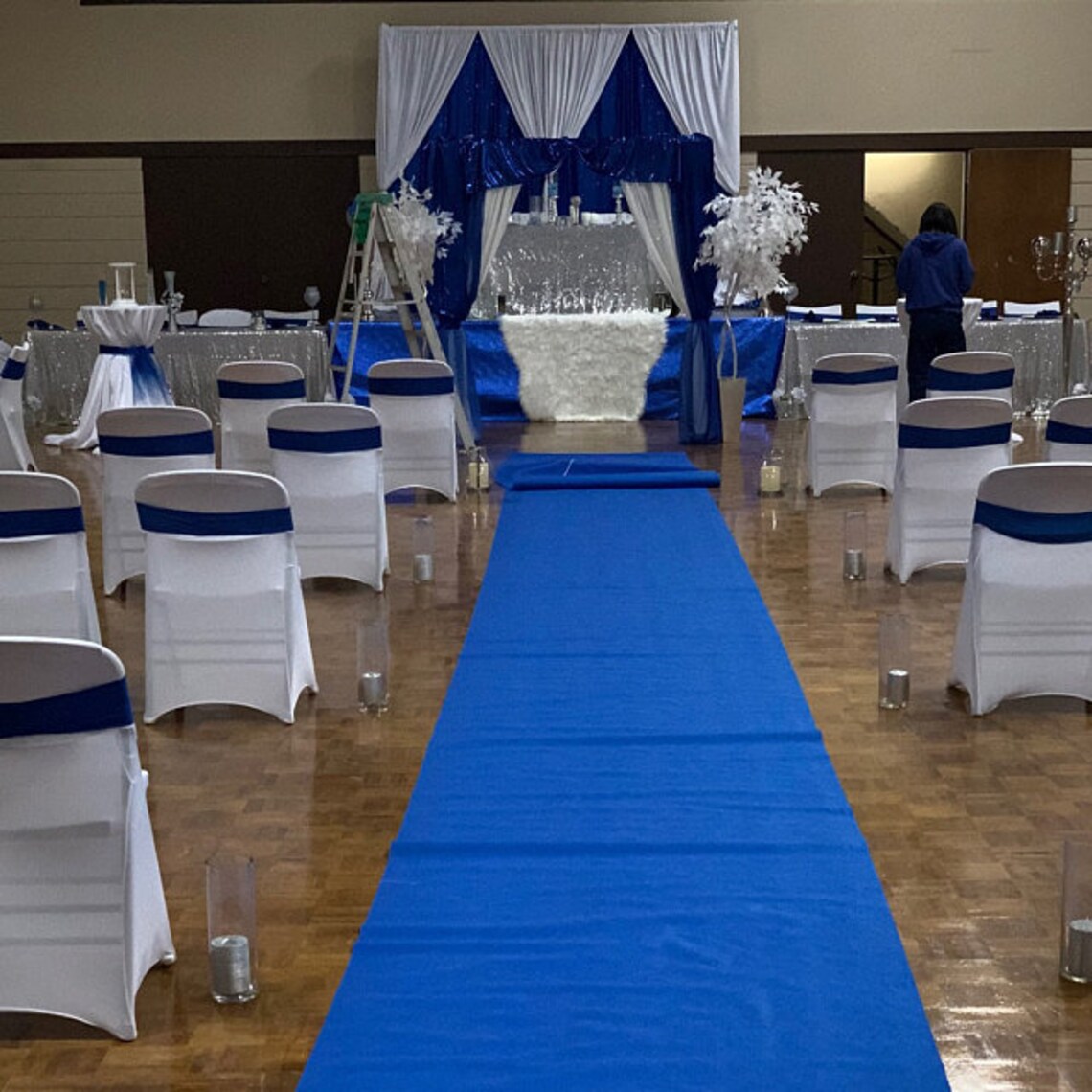 Royal Blue Aisle & Event Runner 50 Ft L X 38" W Puncture Resistant ...