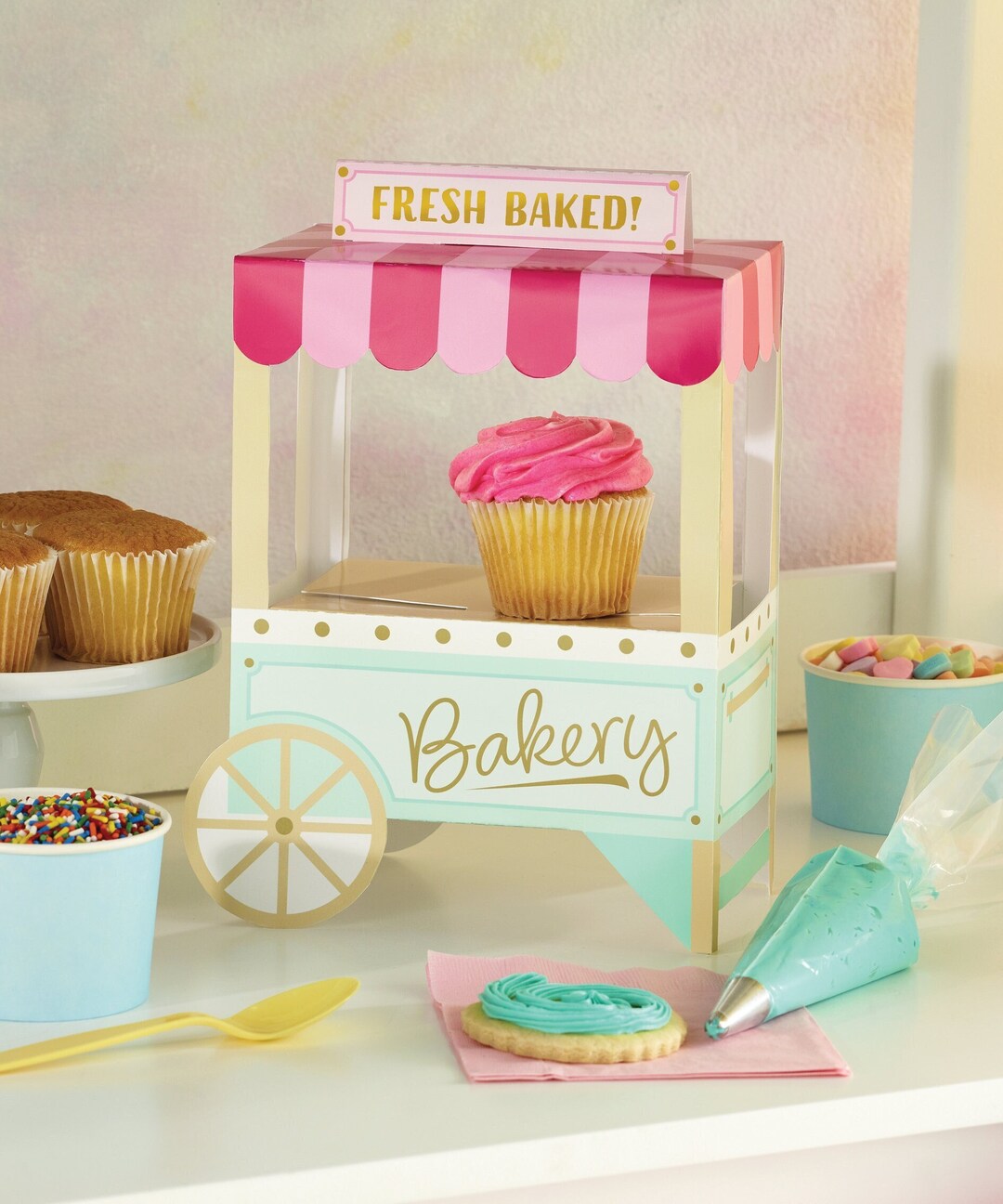 6 Pink Bakery Shop 3D Centerpiece Decorations! Cupcakes! Cookies ...