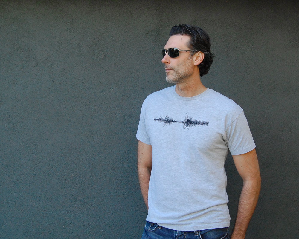 Men's Graphic Sound Wave T-shirt by Kult Designs-american - Etsy