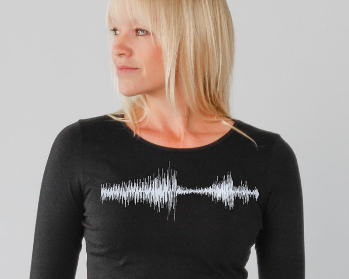 Women's Long Sleeve Sound Wave Graphic T-shirt by Kult Designs-bella ...