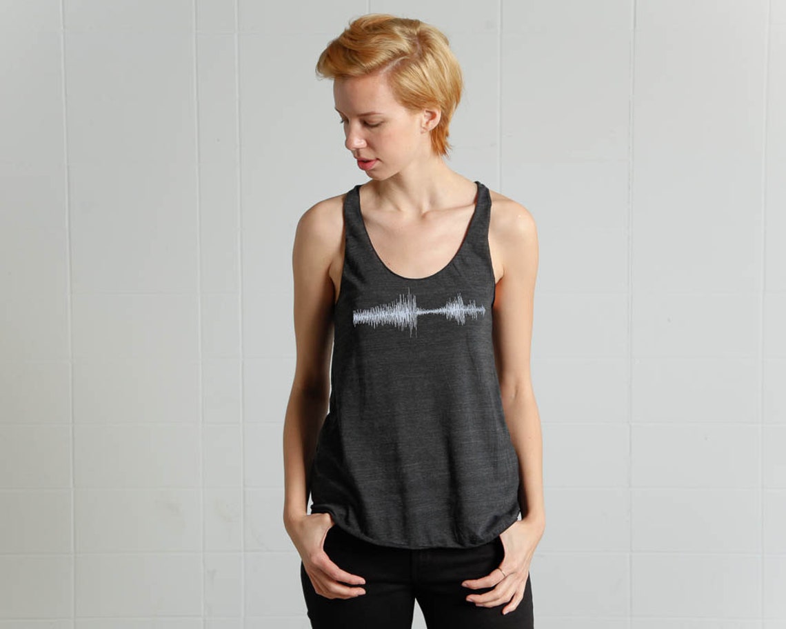 Women's Large Music Soundwave Inspired Tank-alternative Apparel-black ...
