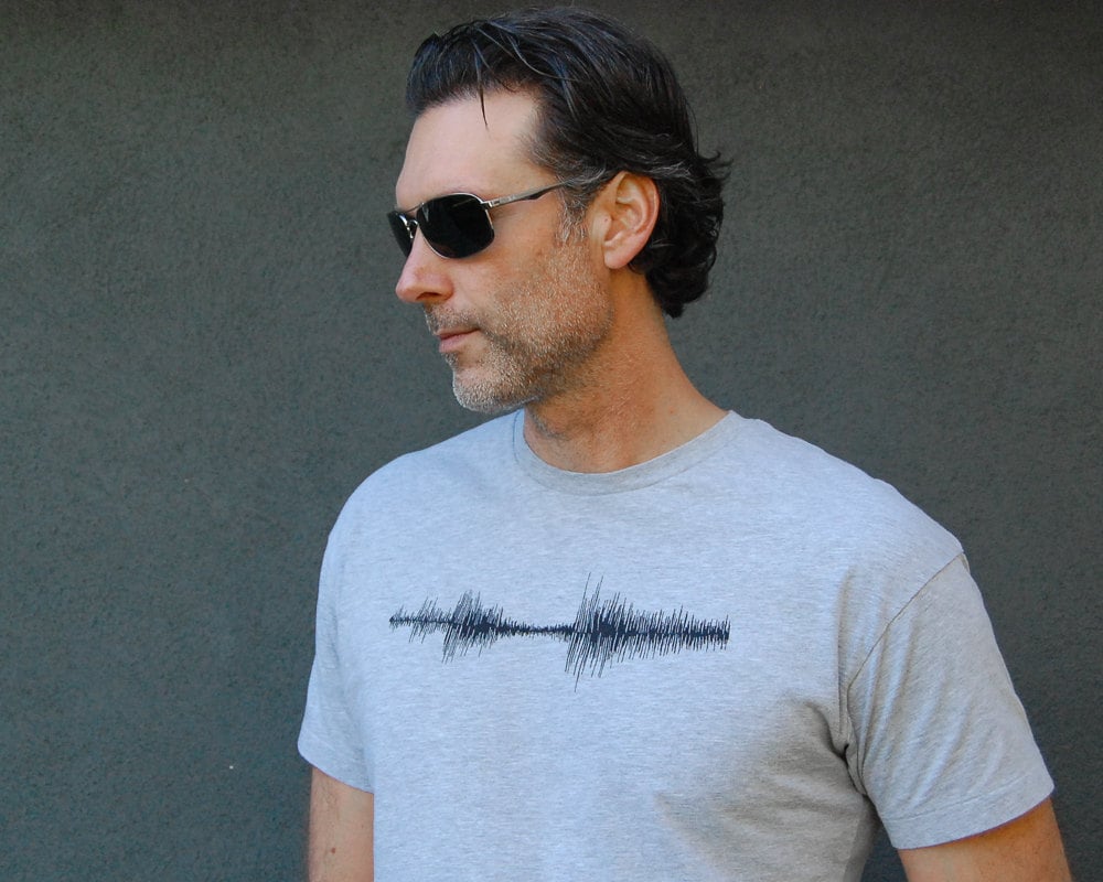 Mens Gray Soundwave Graphic Tee, Led Zeppelin Kashmir Inspired - Etsy