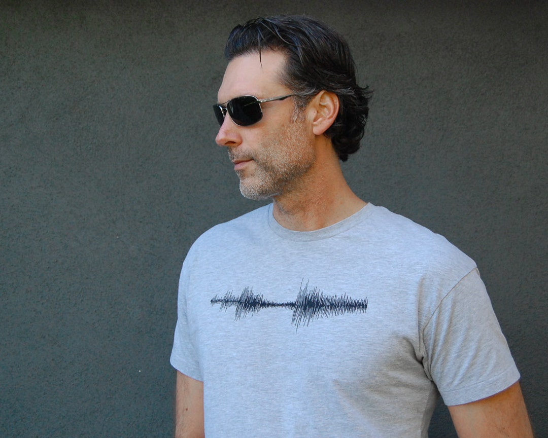 Men's Graphic Sound Wave T-shirt by Kult Designs-american Apparel Gray ...