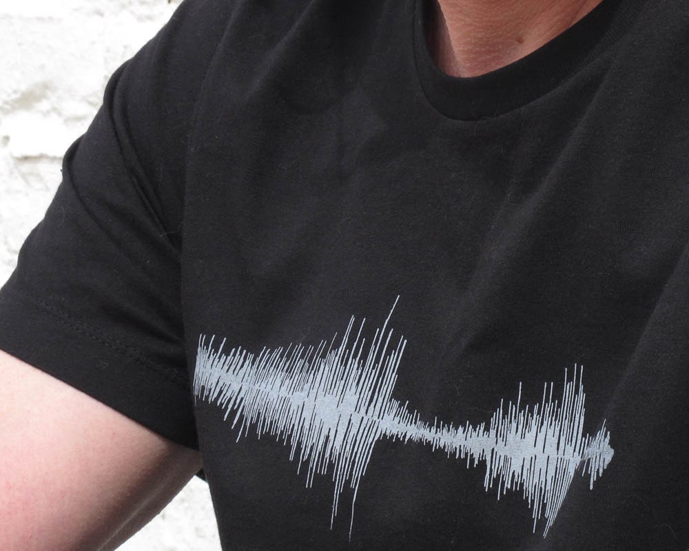 Mens Sound Wave Tee-alternative Apparel Black Mens T-shirt Gift for ...