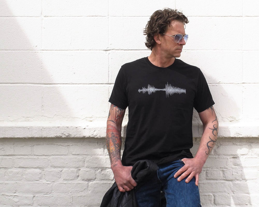 Mens Sound Wave Tee-alternative Apparel Black Mens T-shirt Gift for ...