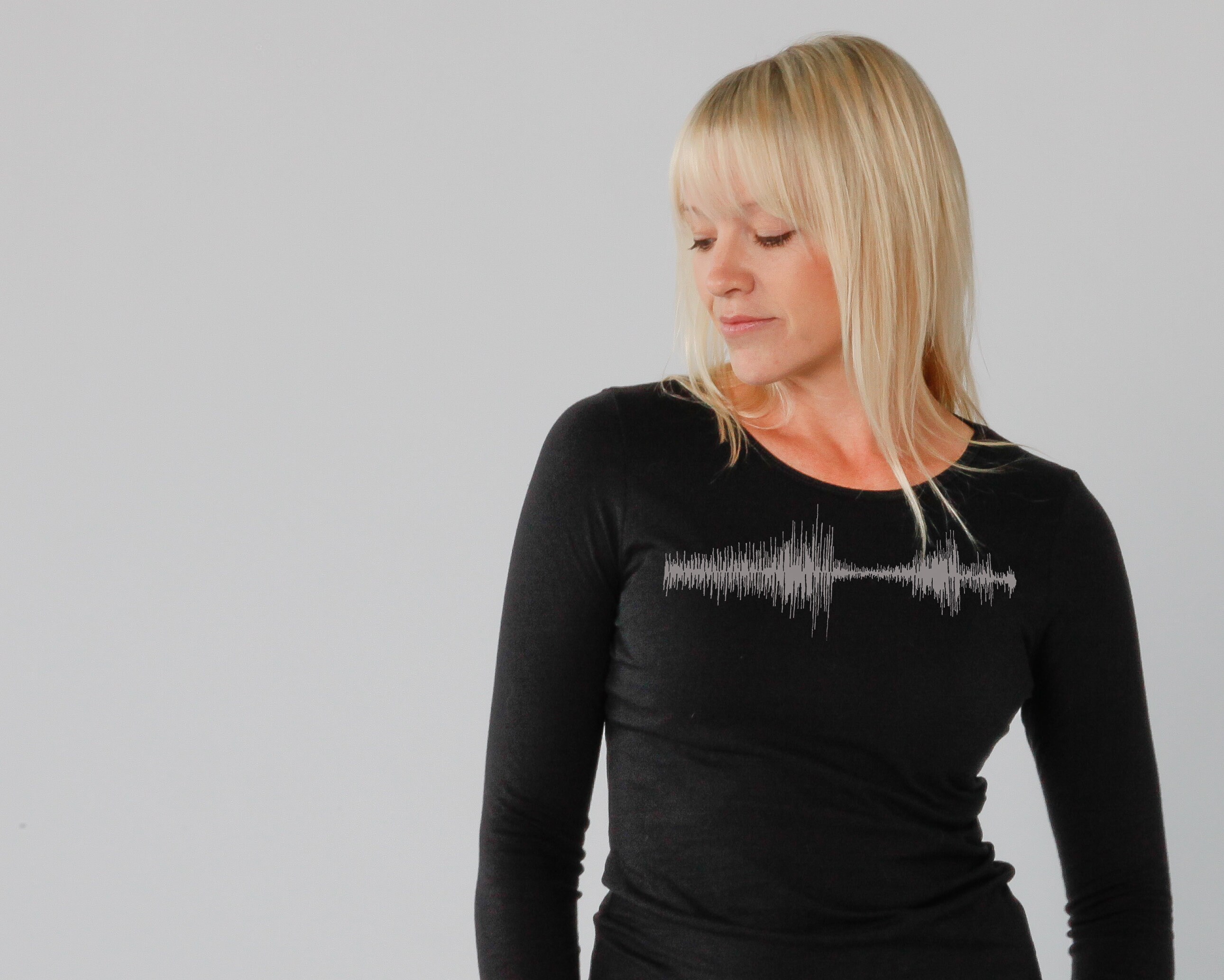 Women's Long Sleeve Sound Wave Graphic T-shirt by Kult - Etsy