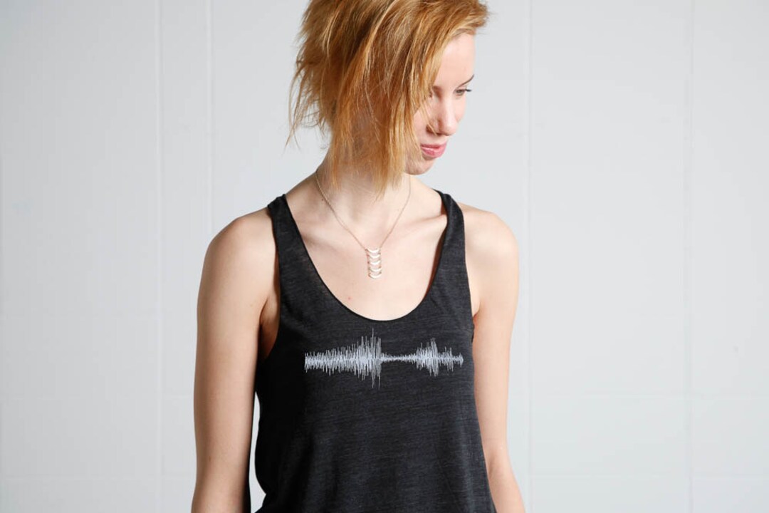 Women's Large Music Soundwave Inspired Tank-alternative Apparel-black ...