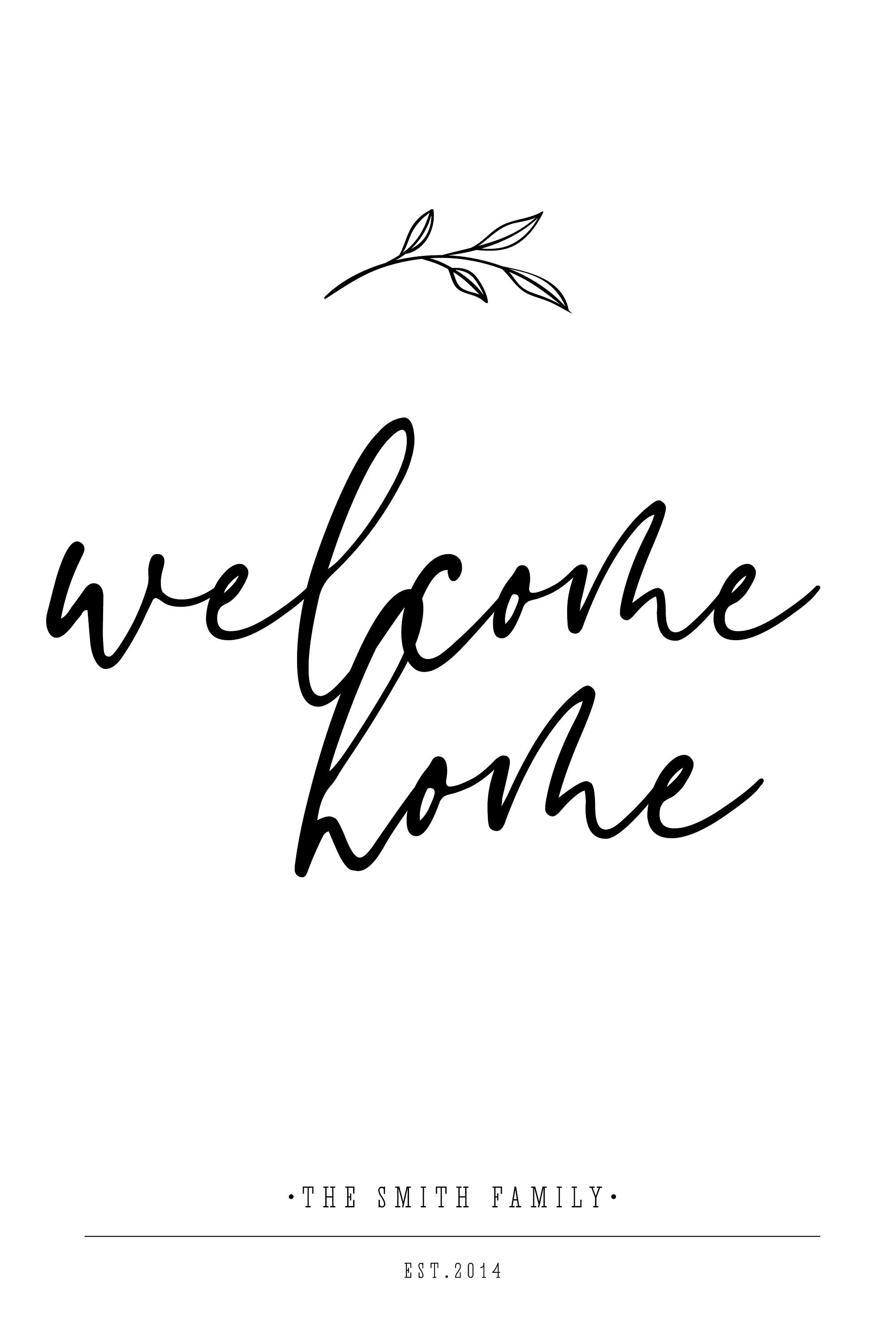 Welcome Home Customized Digital Print - Etsy