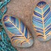 Ocean Feather.:. Rock for Your Altar One Hand Painted Stone /shaman Art ...