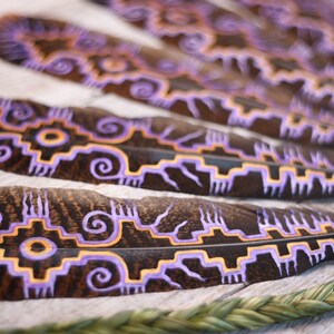 Galactic Portal.:. Feather Hand Painted in Gold and Purple/blessing ...