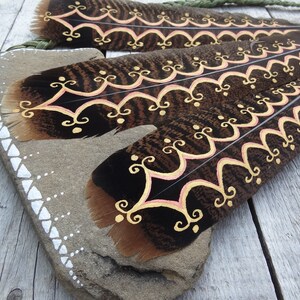 Sacred Path .:. Painted Feather // Turkey Tail Feather // for Smudging ...