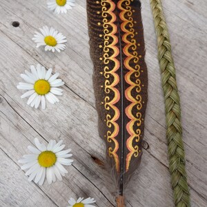 Sacred Path .:. Painted Feather // Turkey Tail Feather // for Smudging ...