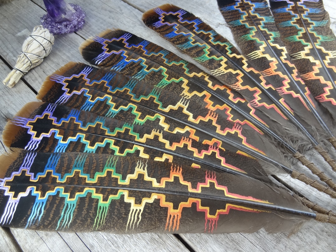 Chakra Feather .:.one Rainbow Feather//energy Centers//spiritual ...