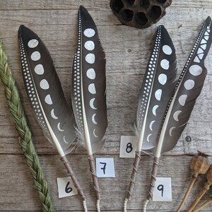 Moon Mama.:. One Painted Feather With Moon Design in White//geese ...