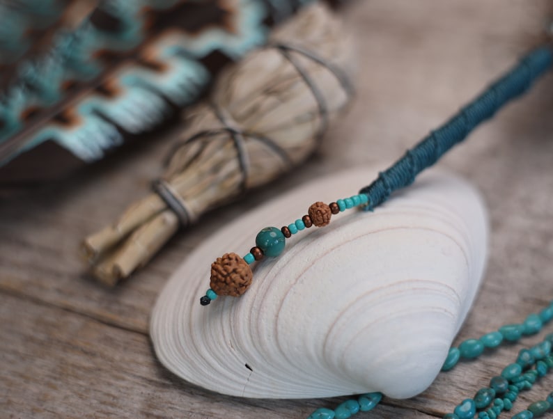 Portal of Creation.:. Feather Hand Painted in Bronze and Turquoise ...