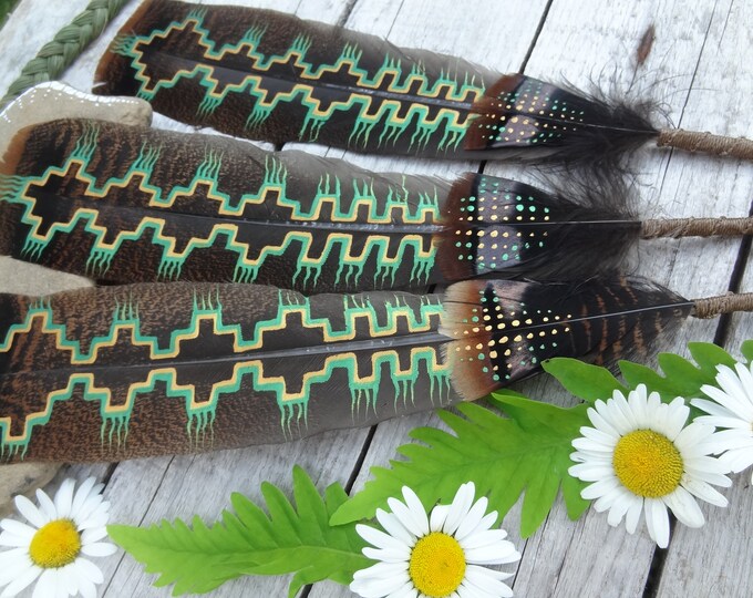 MOTHER EARTH.: Painted Feather for Smudging/healing/blessing/honoring ...