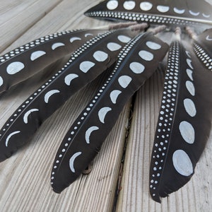 Moon Mama.:. One Painted Feather With Moon Design in White//geese ...